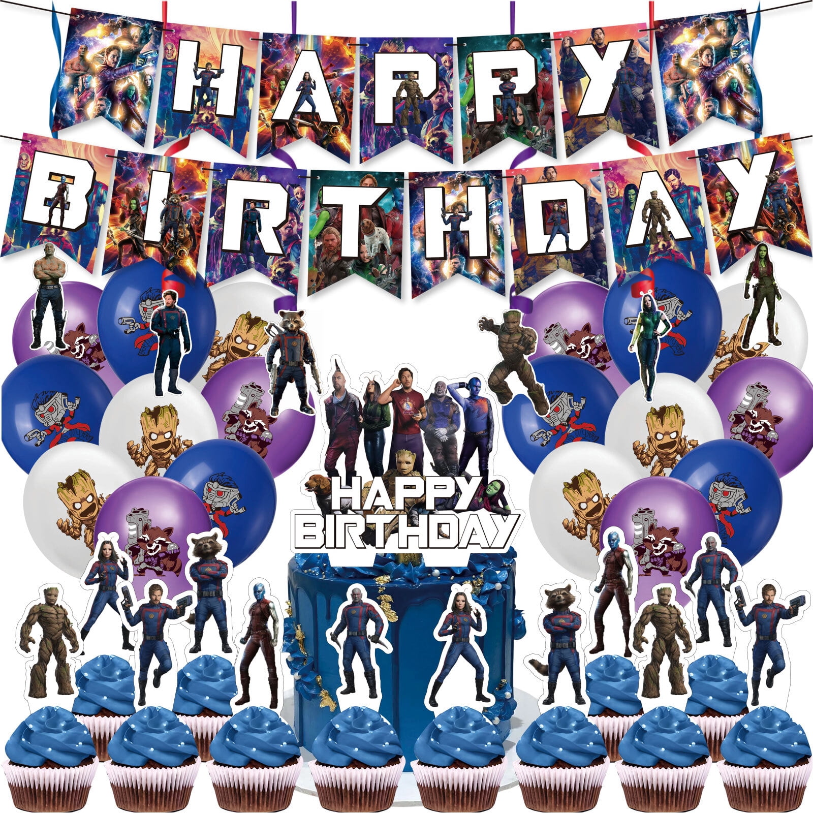 38PCS For Guardians of the Galaxy Vol Theme Birthday Party Decorations ...