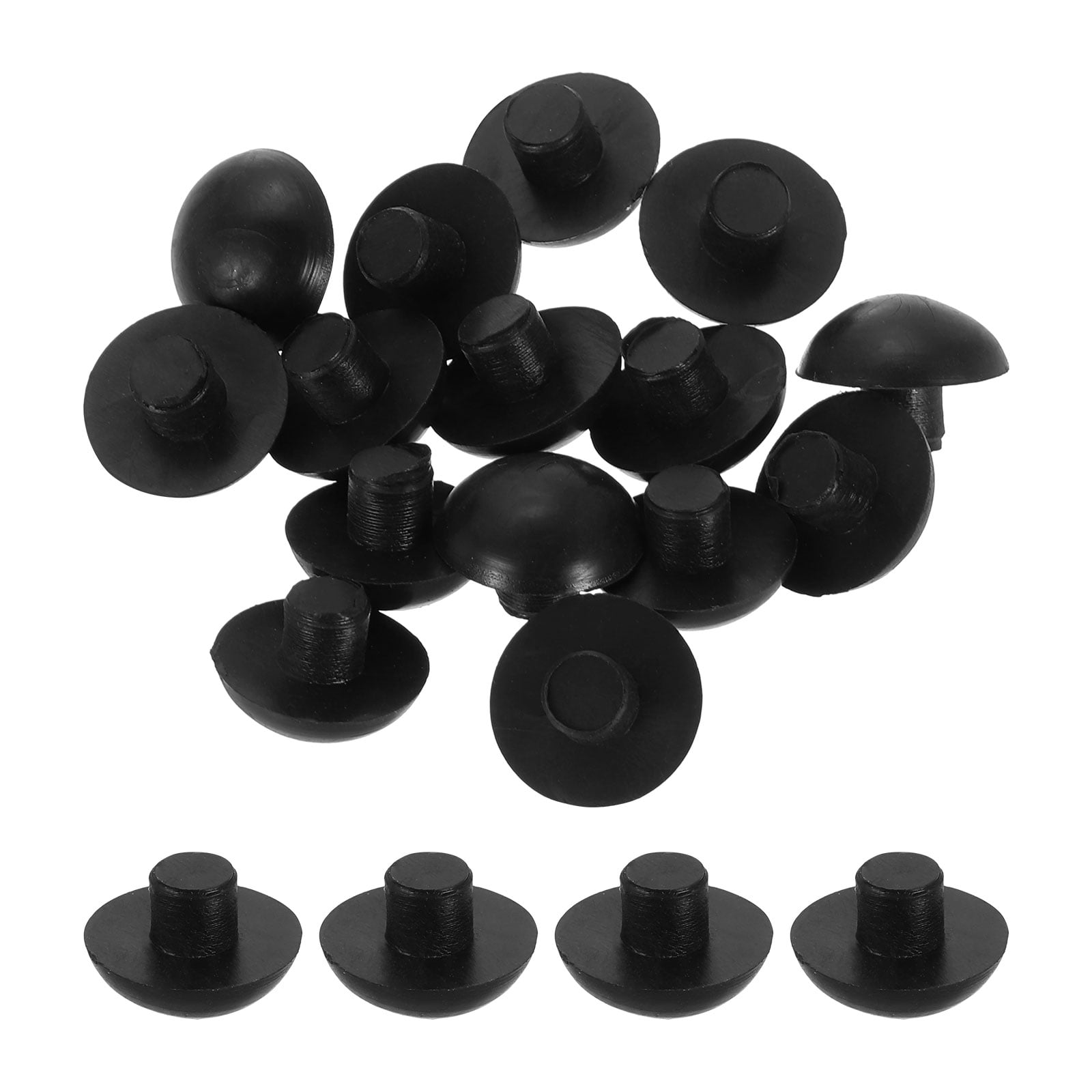 38Pack 5mm/0.2" Glass Table Top Bumpers with Stem Fit 3/16Inch, Black ...