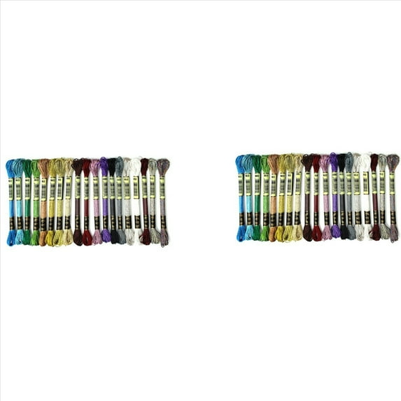 38Pcs Metallic Embroidery Skein Threads Multi-Color Embroidery Floss ...