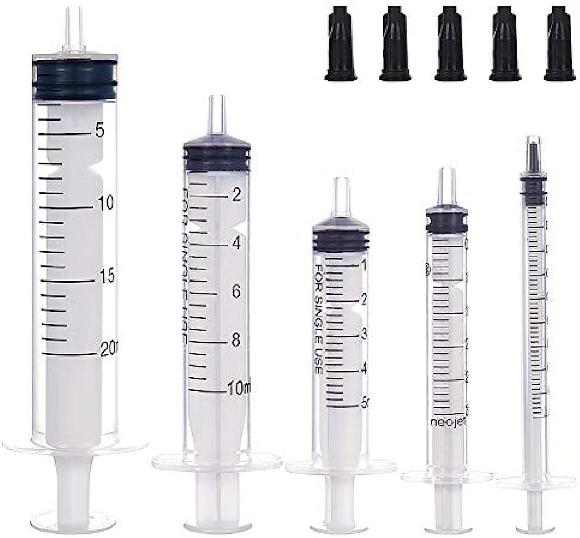 38Pcs Plastic Luer Lock Syringe Without Needle and 40Pcs Caps Syringes ...