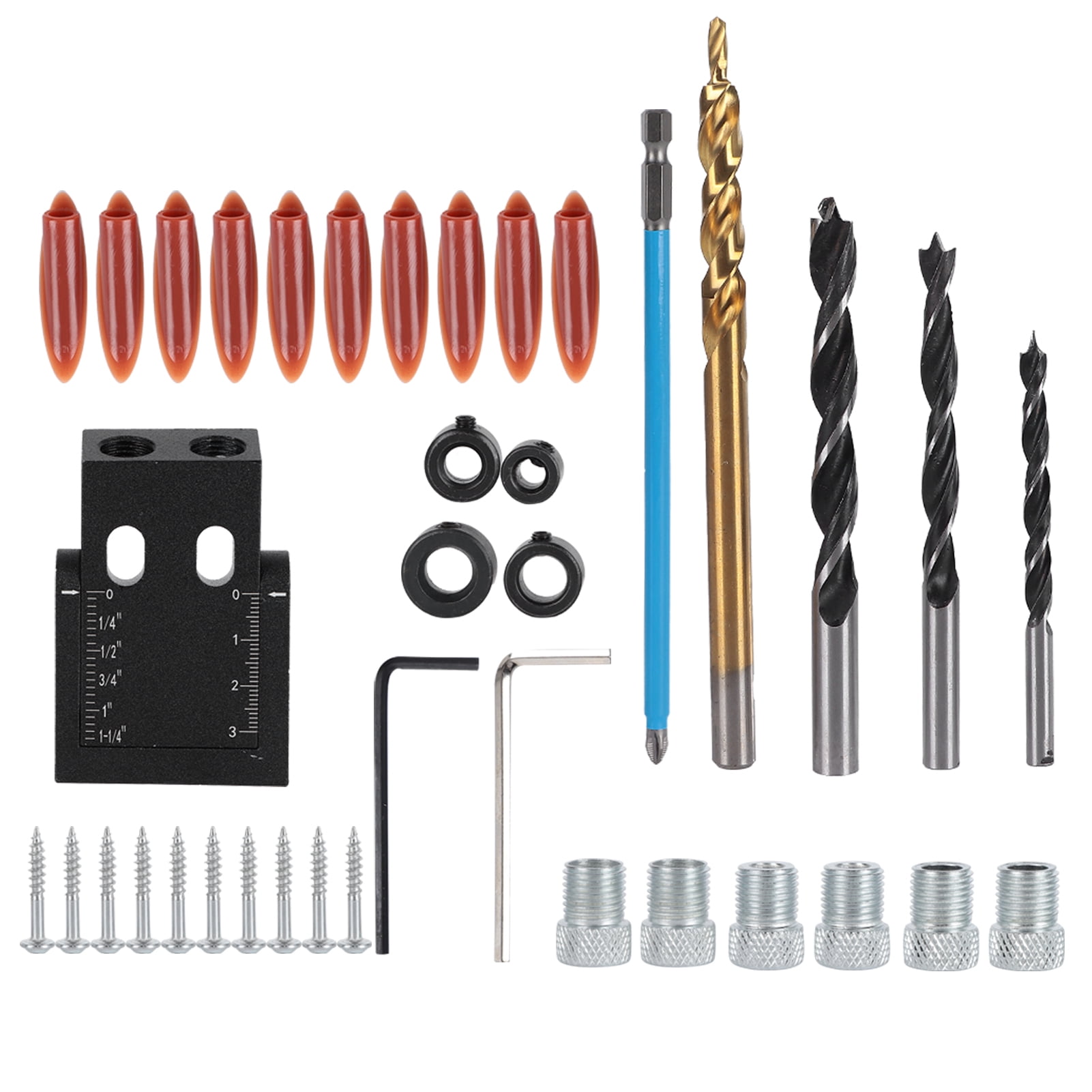 38Pcs Pocket Hole Jig 15 Degree Woodworking Guide Oblique Drill Angle ...