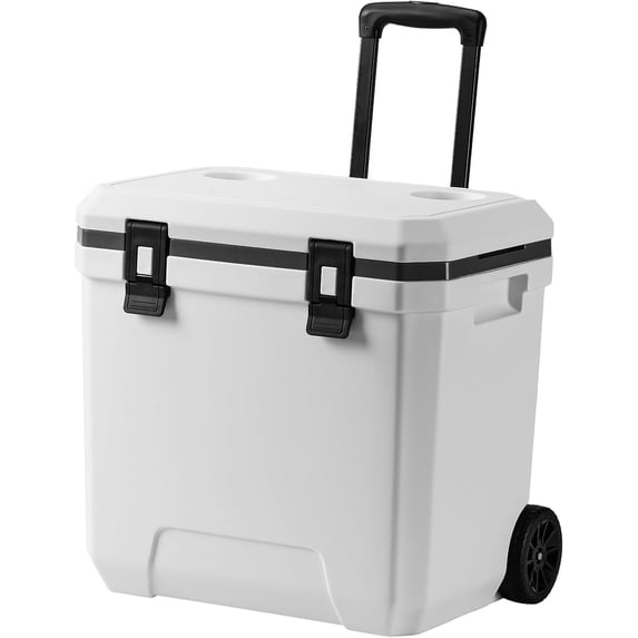 38QT Portable Wheeled Cooler with Retractable Handle Ultra-Light Ice ...