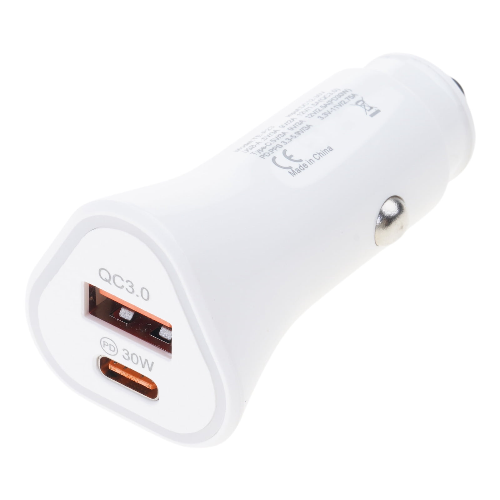 38W Fast Charging Car Adapter with Double Ports Plastic Vehicle ...