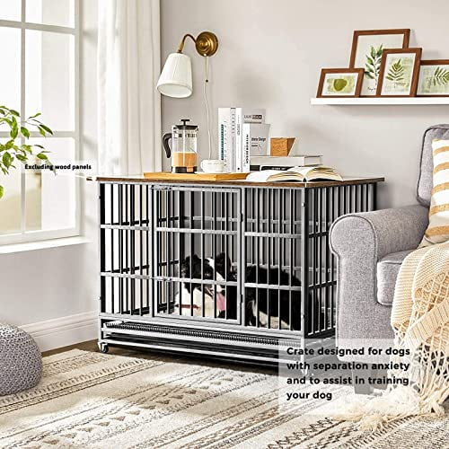 38inch Heavy Duty Dog Crate Indestructible Dog Crate Cage Metal Kennel ...