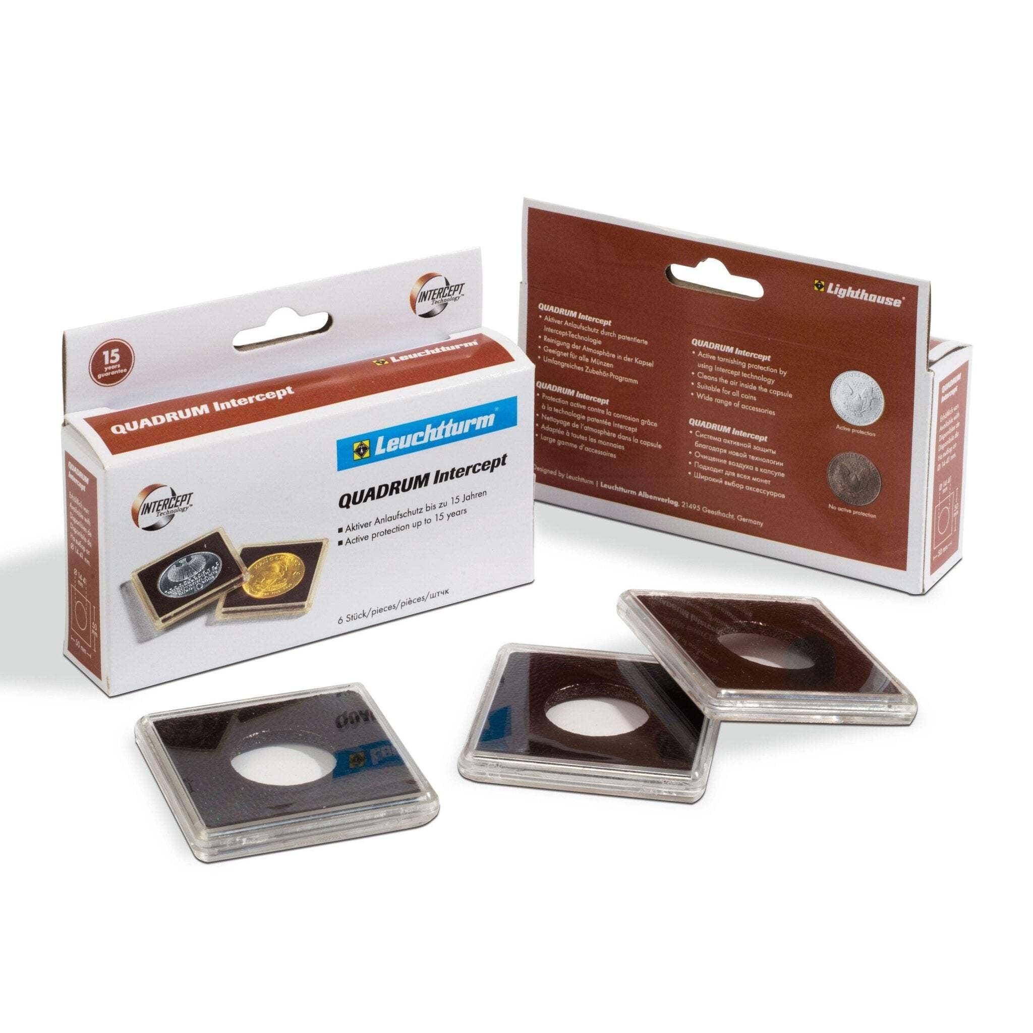 38mm 50x50 Quadrum Coin Capsules Box of 10 - Walmart.com
