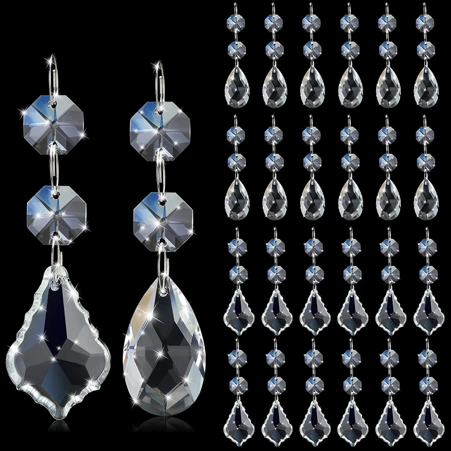 38mm Clear Teardrop Replacement Set 26 Pack Chandelier Crystals ...