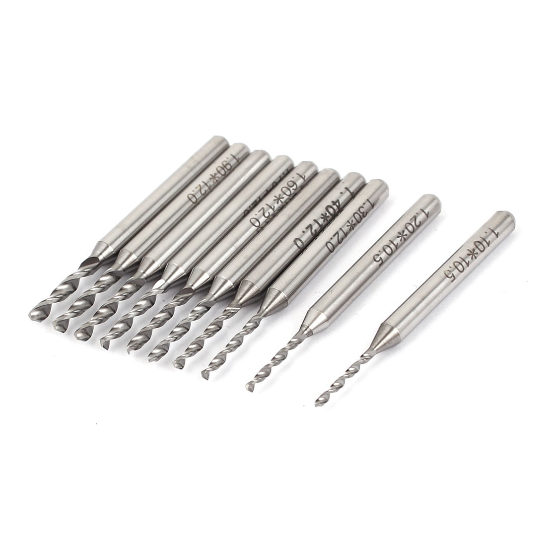 38mm Length 1.1mm-2mm Tip Carbide CNC PCB End Micro Drill Bits Set 10 ...