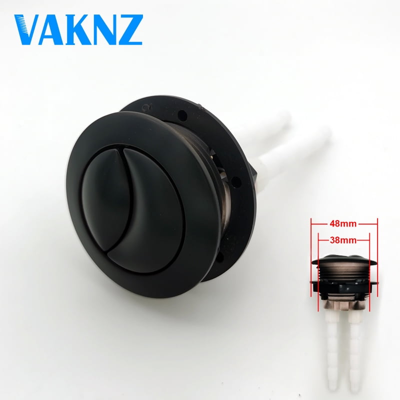 38mm Matt Black Dual Flush Toilet Cistern Push Button ,38mm Black Round ...