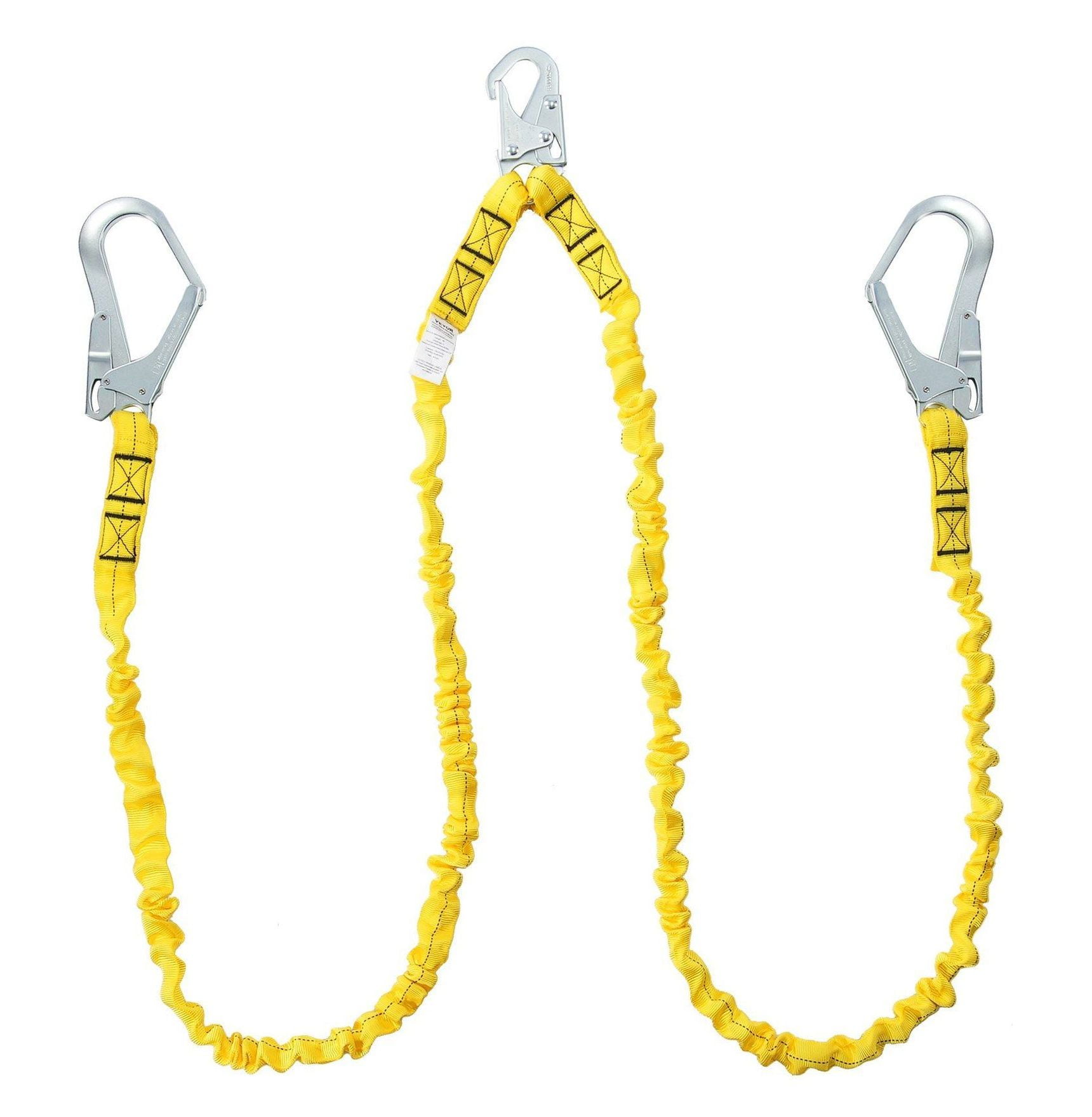 38mm Safety Lanyard, 6ft(1.83m) Fall Protection Lanyard with 2 Alloy ...