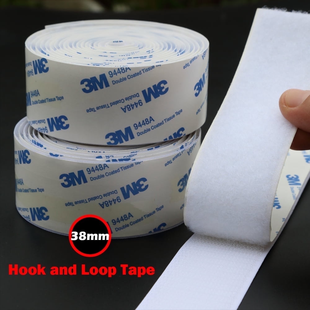38mm x 3M White Sticky Back Hook and Loop Tape – Heavy-Duty & Removable ...