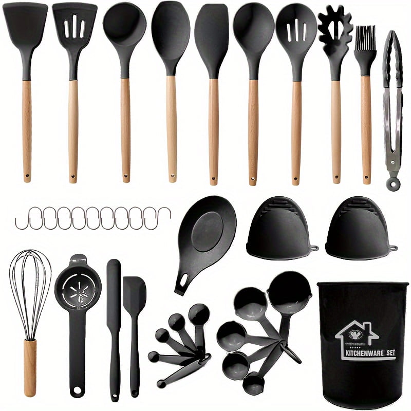 38pcs/set, Silicone Utensil Set, Kitchen Utensil Set, Safety Cooking ...