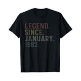 38th Birthday Gifts Retro Vintage Legend Since January 1982 T-Shirt ...