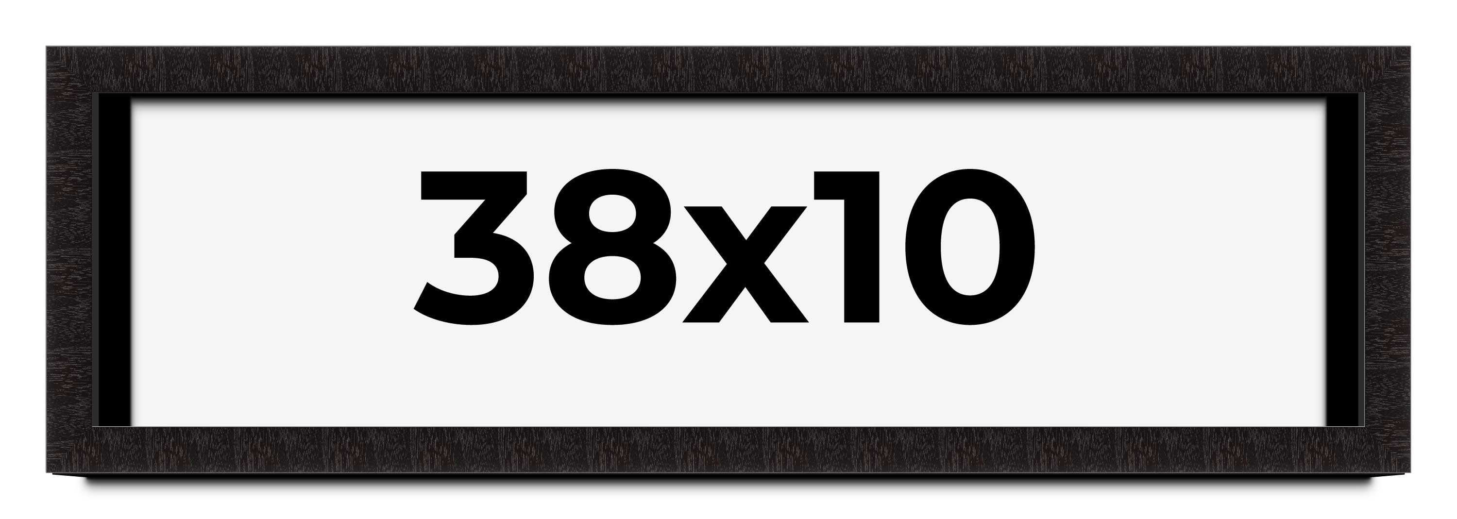 38x10 Shadow Box Black Solid Wood Display Picture Frame | 1 Inch Rabbet ...