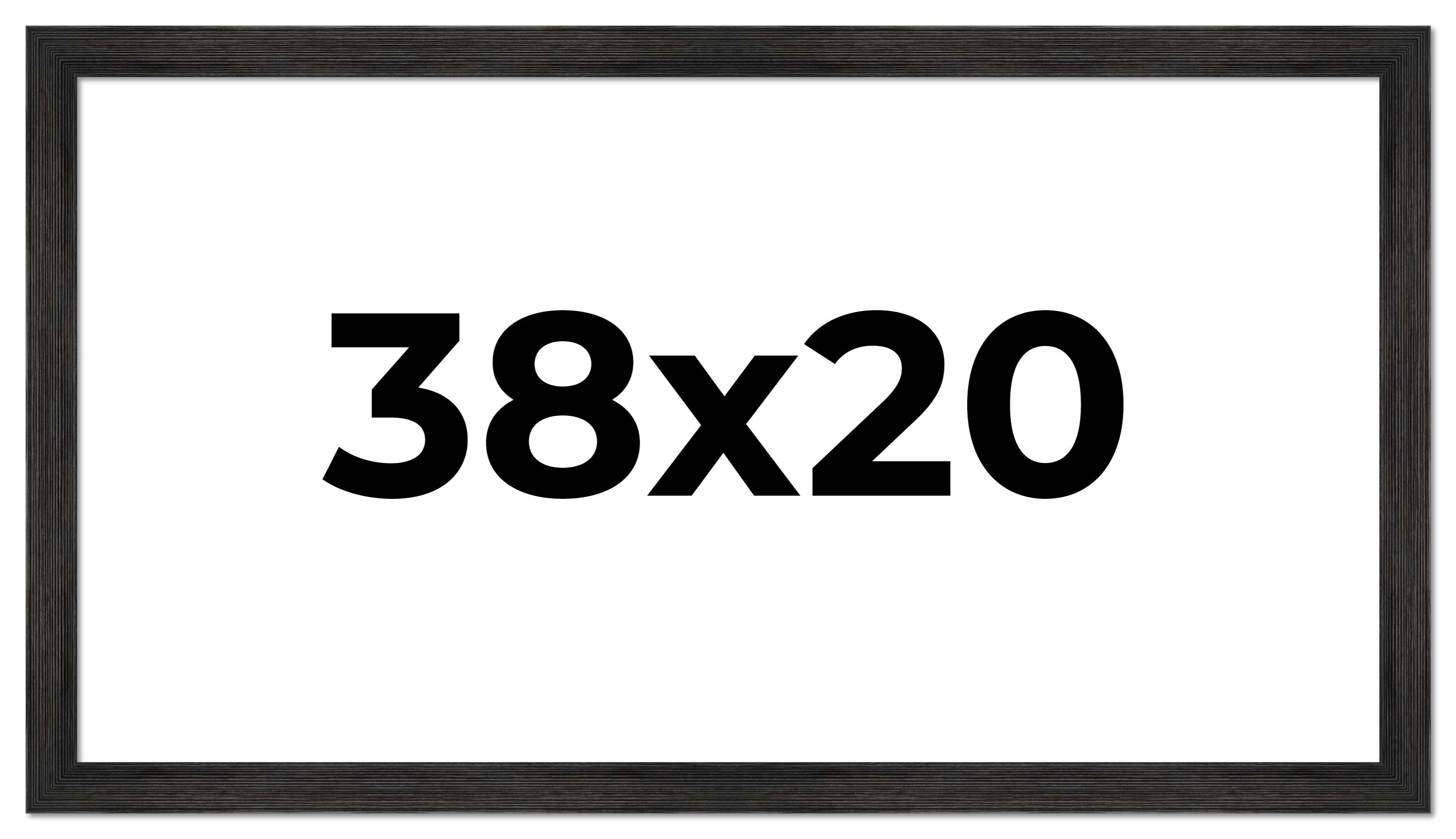 38x20 Black Rustic Wide Barnwood Picture Frame - UV Acrylic, Foam Board ...