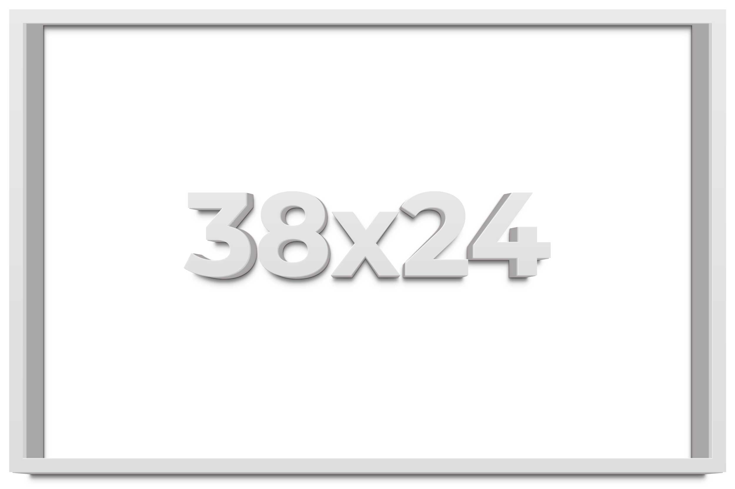 38x24 Shadow Box Frame White | 2 Inches Deep Real Wood Contemporary ...