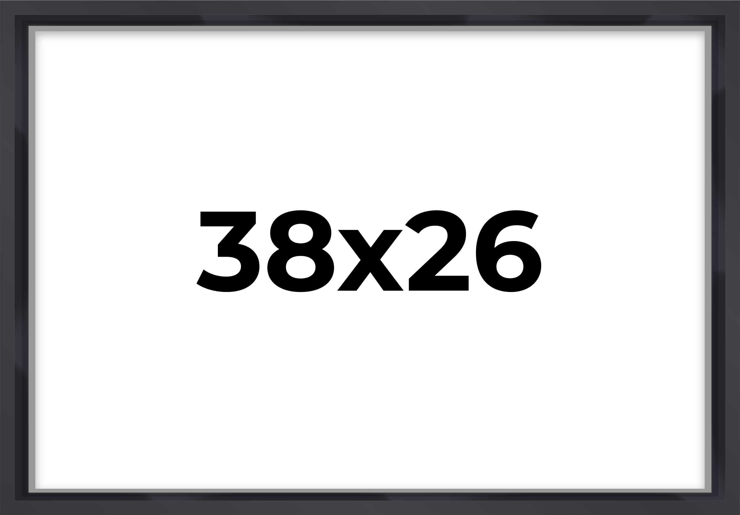 38x26 Black Shadowbox Frame - Interior Size 38x26 by 1 Inches - Made to ...