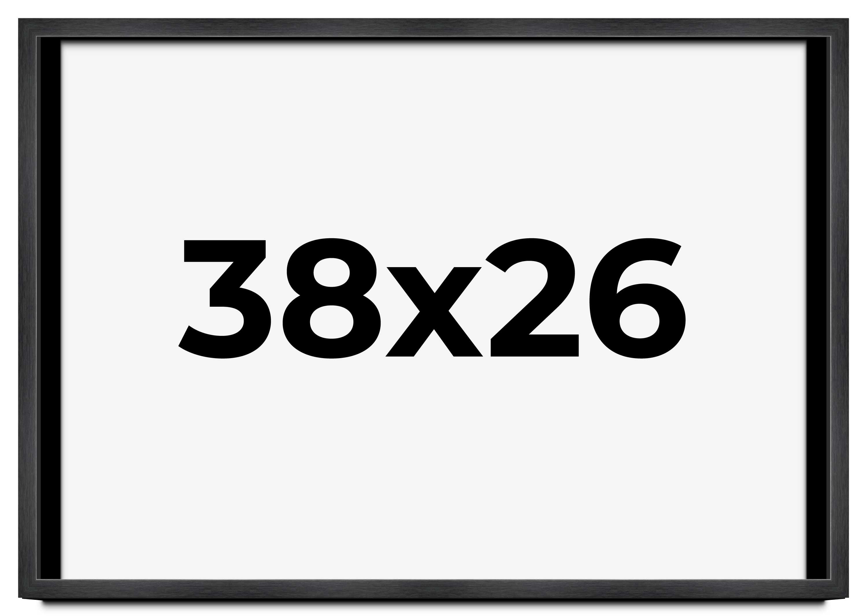 38x26 Frame Black Charcoal Grey Wood Textured Picture Frame | 0.75 Inch ...