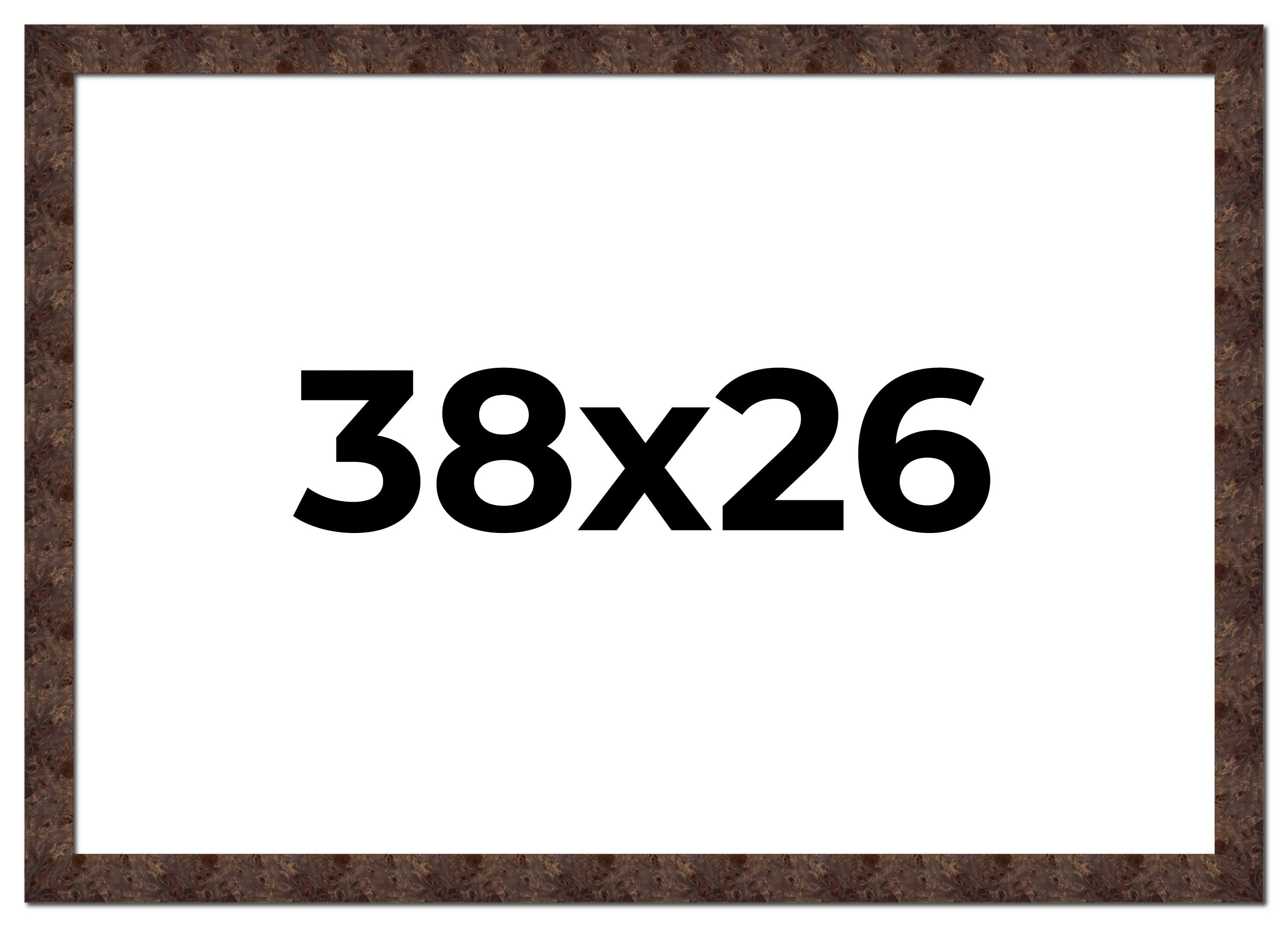 38x26 Frame Brown Burl Real Wood Picture Frame Width 1.625 Inches ...
