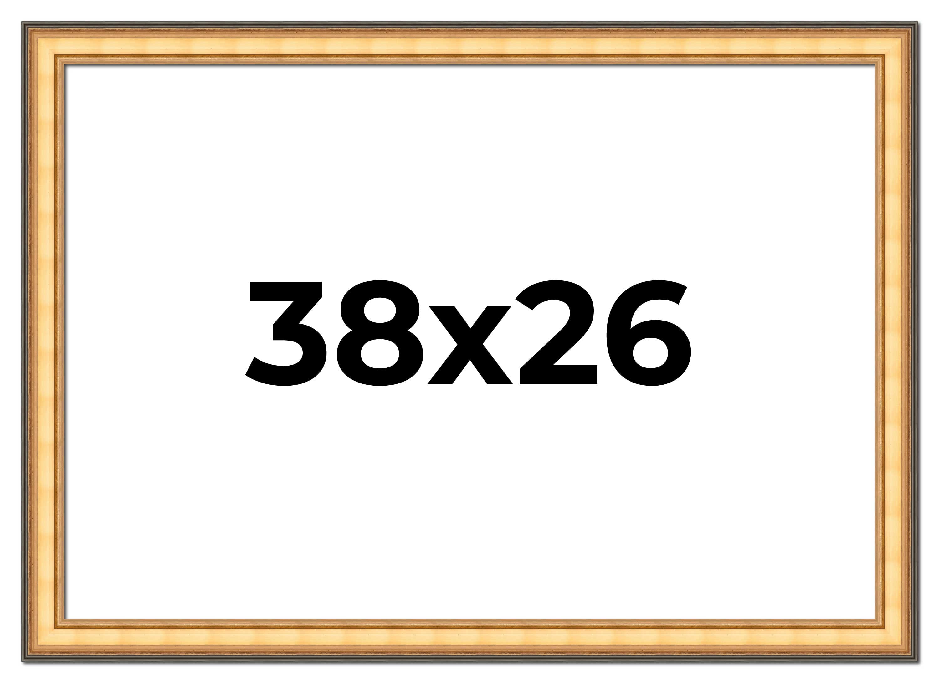 38x26 Frame Gold Plein Aire Solid Wood Picture Frame Width 2 Inches ...