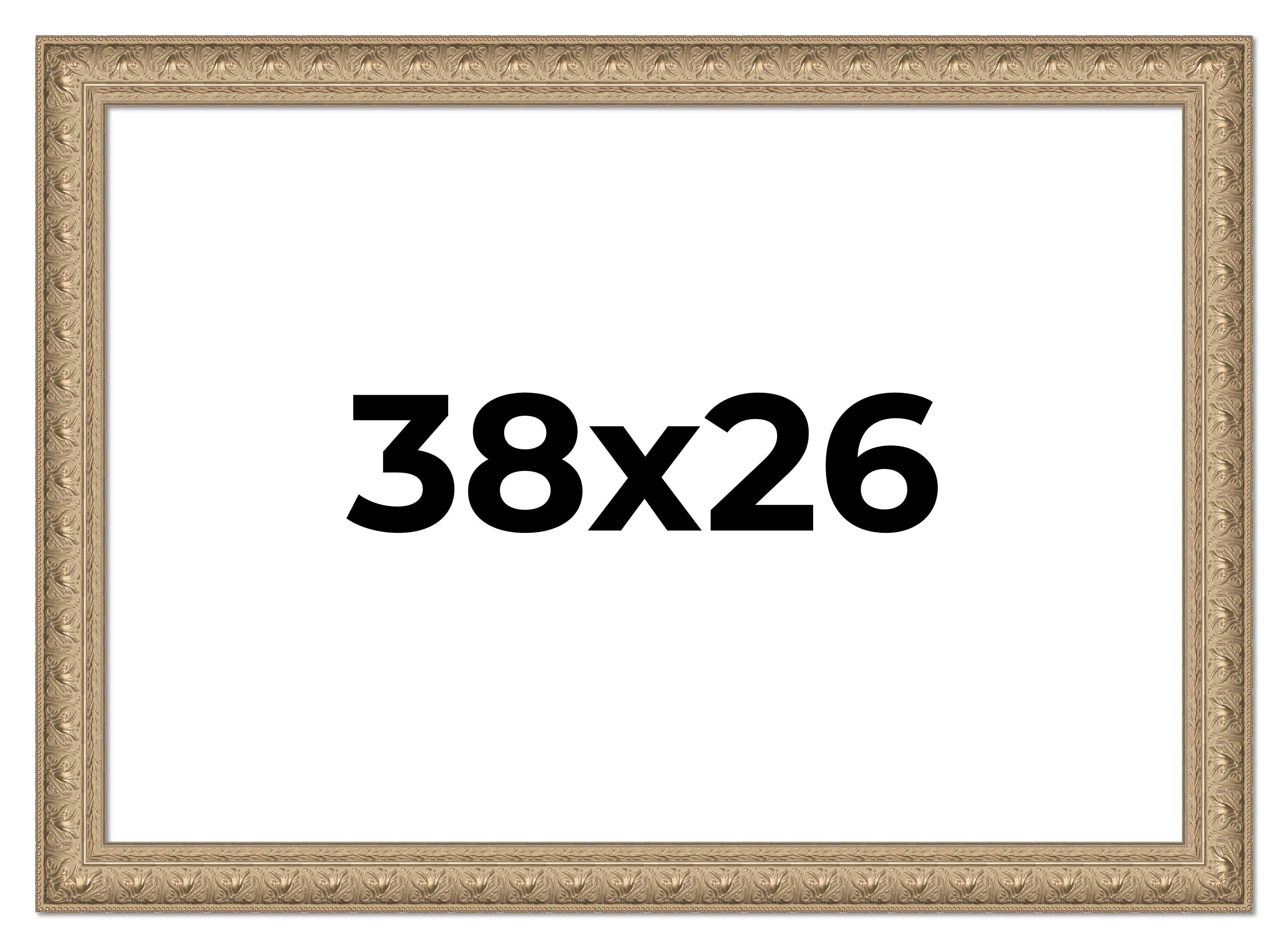 38x26 Frame Ornate Silver Beaded Solid Wood Picture Frame Width 2.5 ...