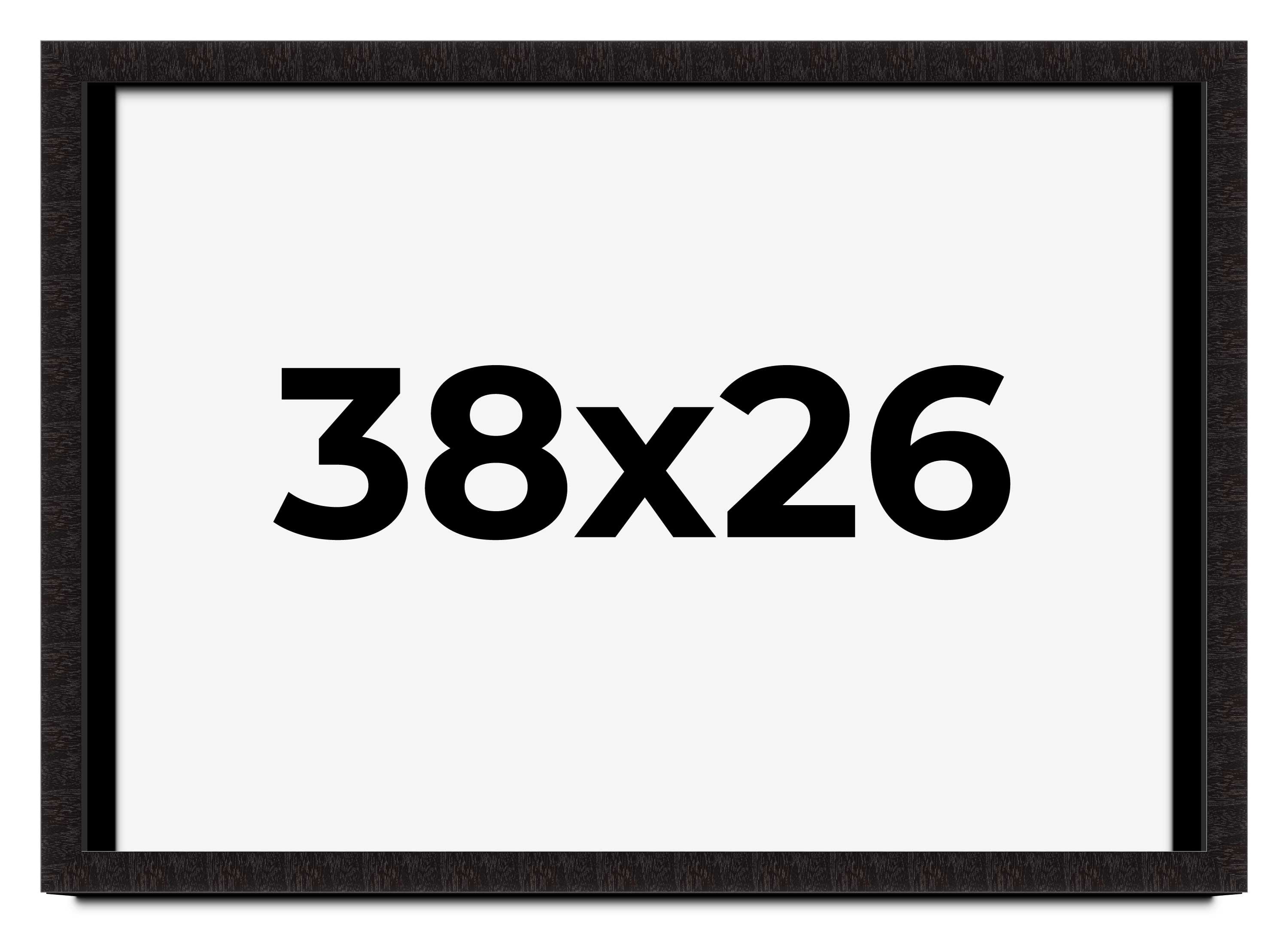 38x26 Shadow Box Black Solid Wood Display Picture Frame | 1 Inch Rabbet ...