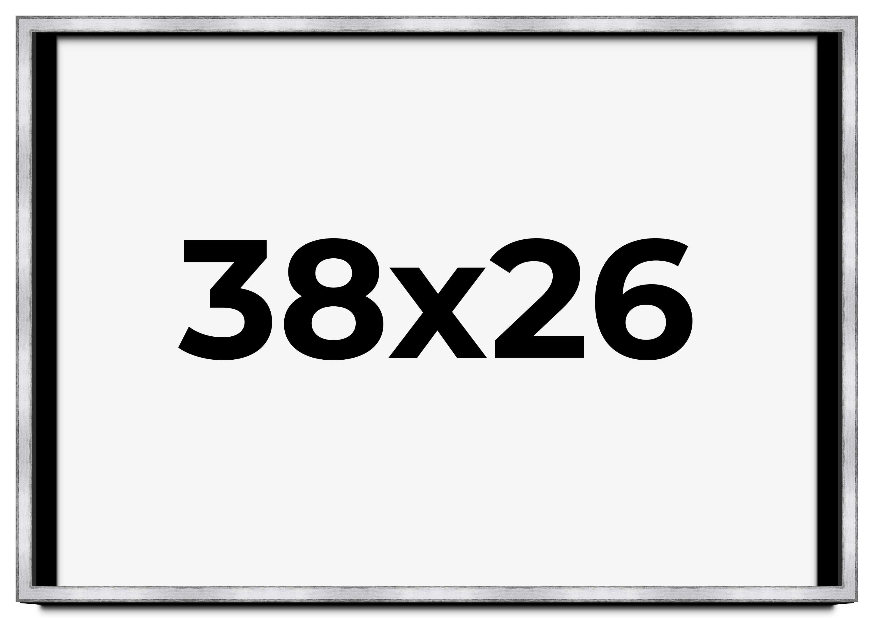 38x26 Shadow Box Frame Silver | 1.375 Inches Deep Real Wood ...