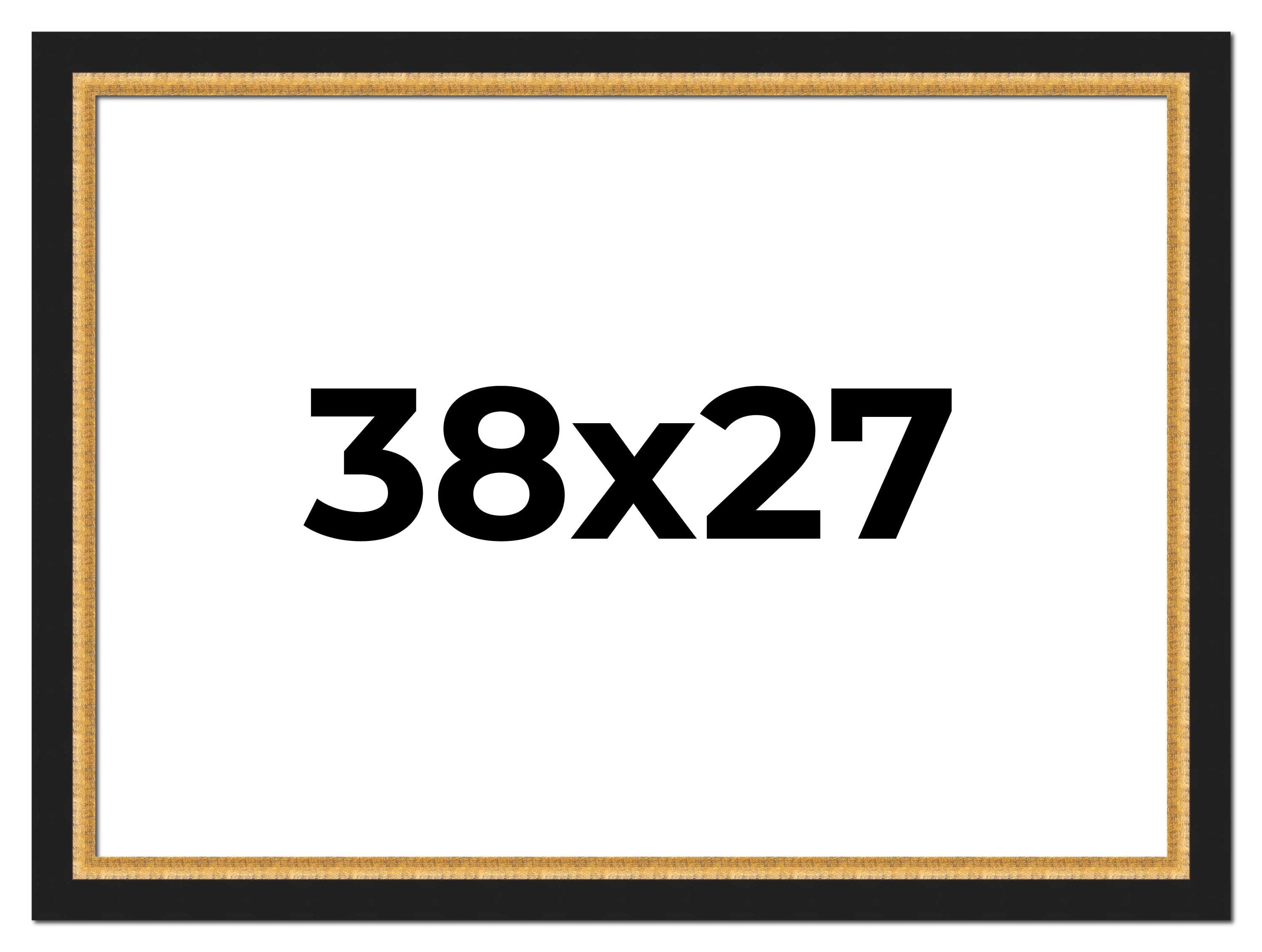 38x27 Frame Gold Real Wood Picture Frame Width 2.25 Inches | Interior ...
