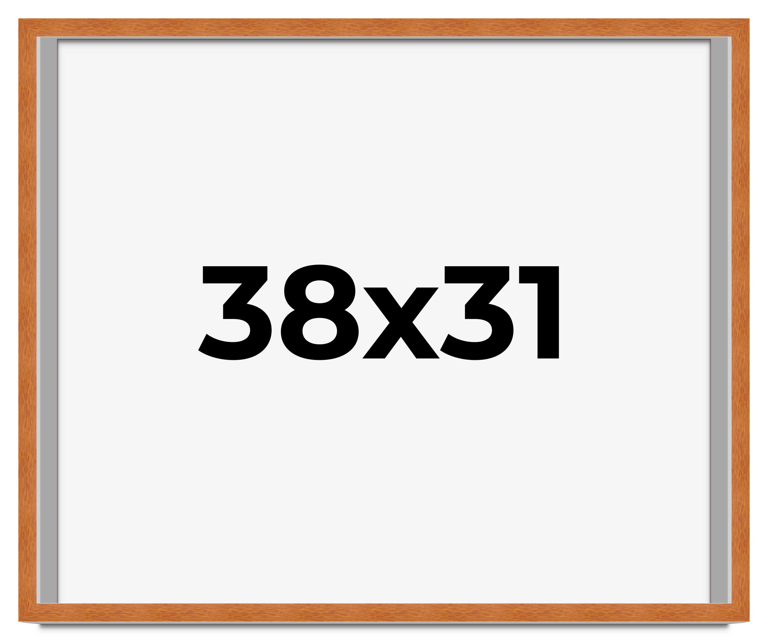 38x31 Shadow Box Frame Brown | 0.875 Inches Deep Real Wood Contemporary ...