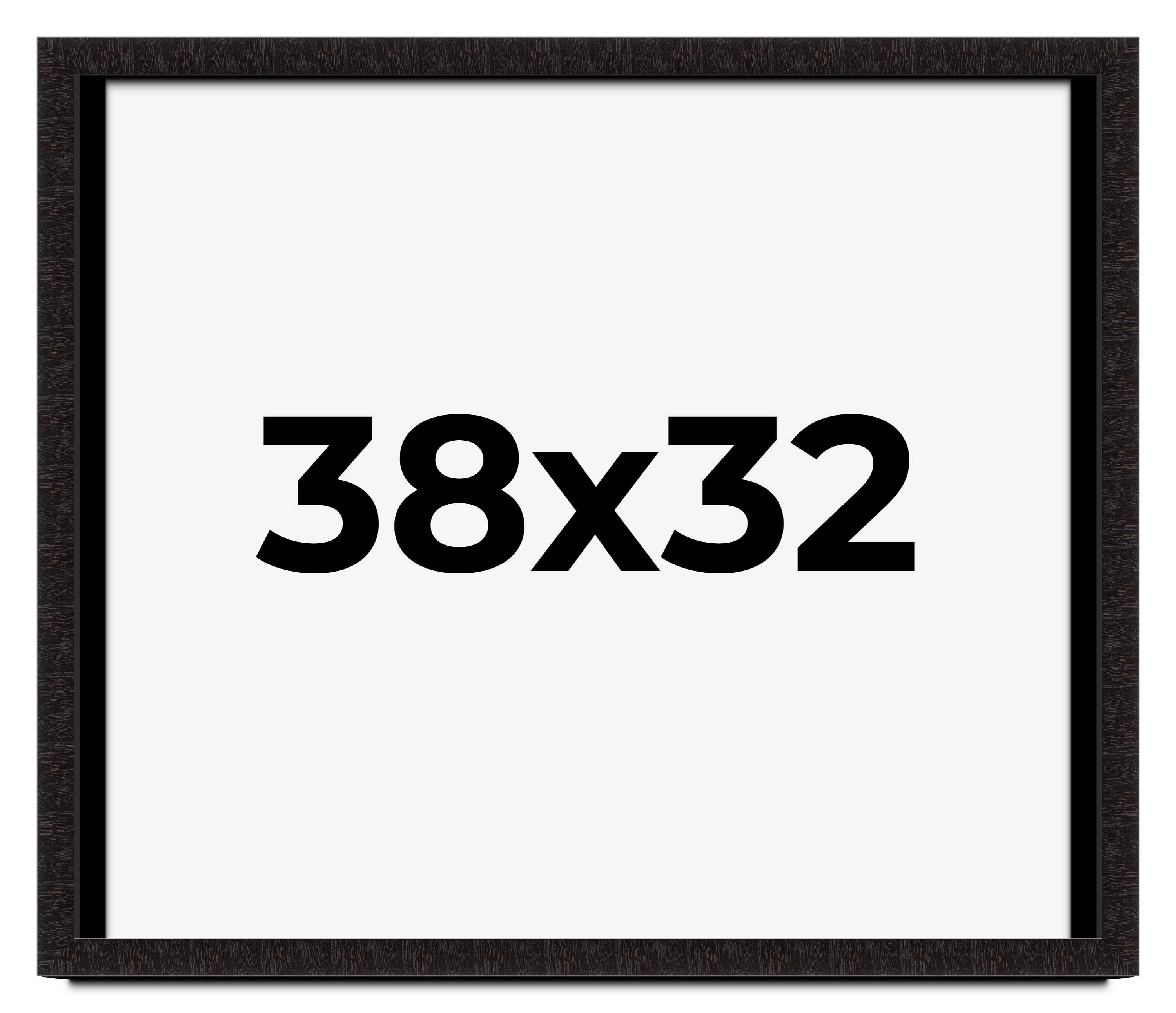 38x32 Shadow Box Black Solid Wood Display Picture Frame | 1 Inch Rabbet ...