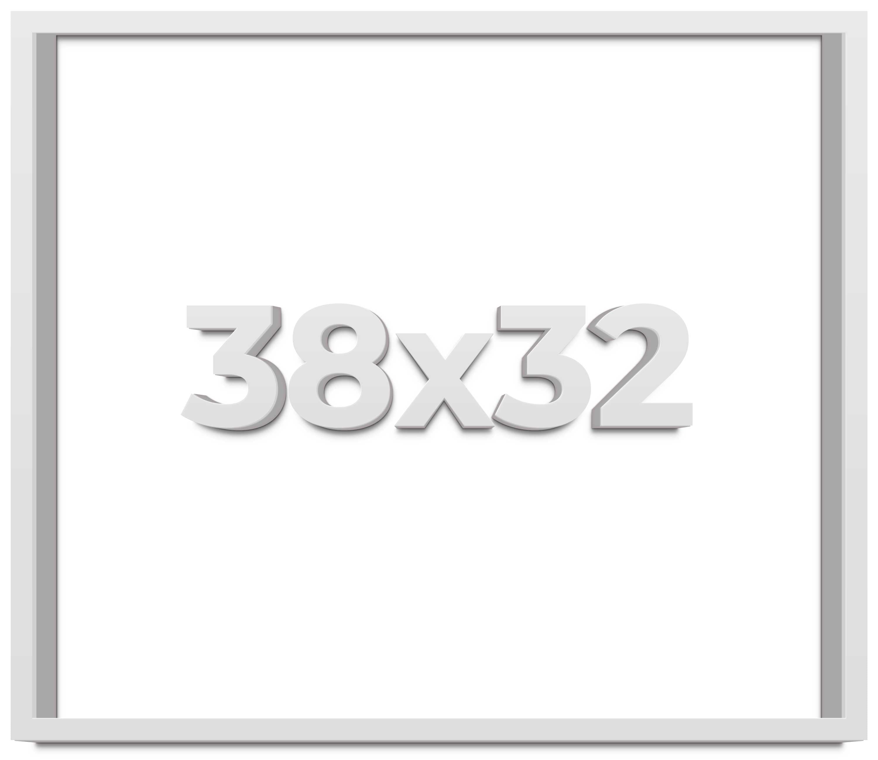 38x32 Shadow Box High Gloss White Display Frame | 1.625 Inches Deep | 1 ...