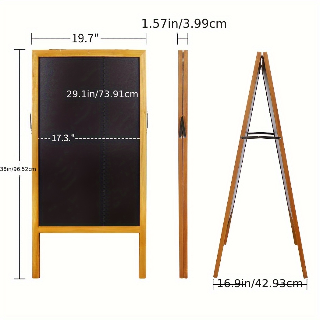 39×20in Double-Sided Wooden A-Frame Drawing Board - Magnetic Blackboard ...