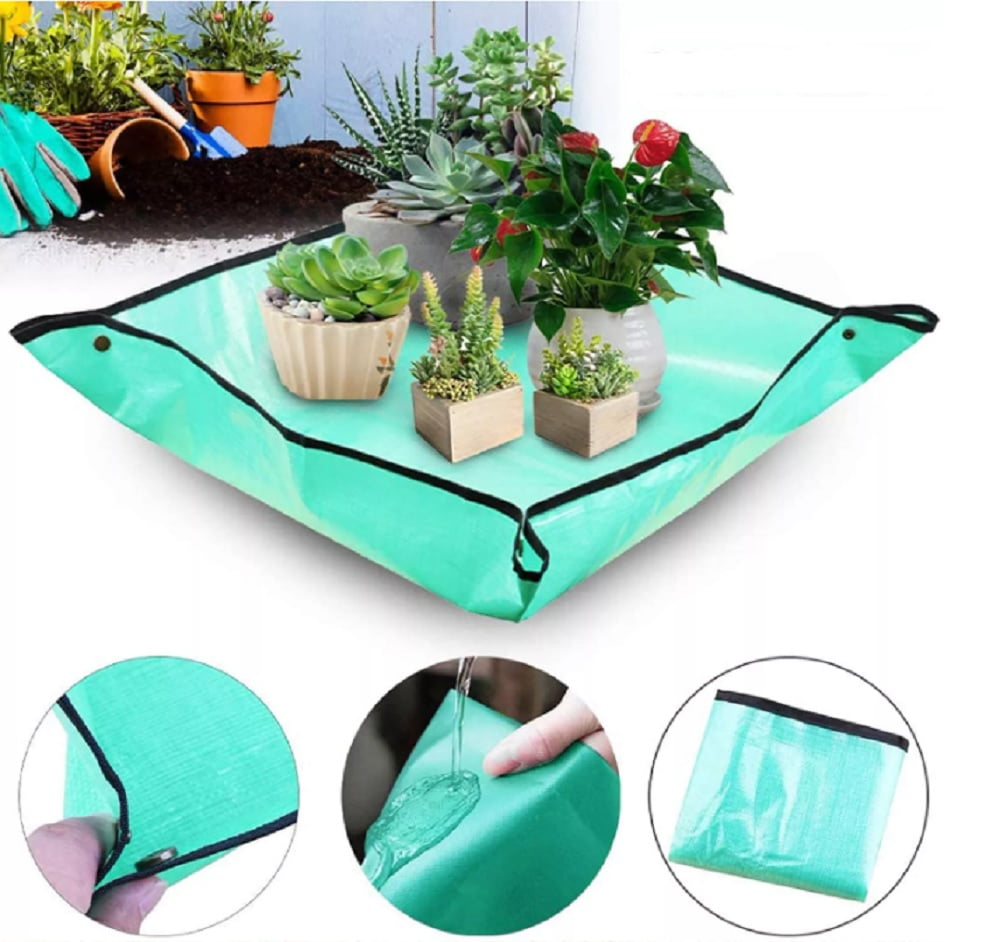 39.3-Inch Foldable Plant Repotting Mat - Square Garden Transplanting ...