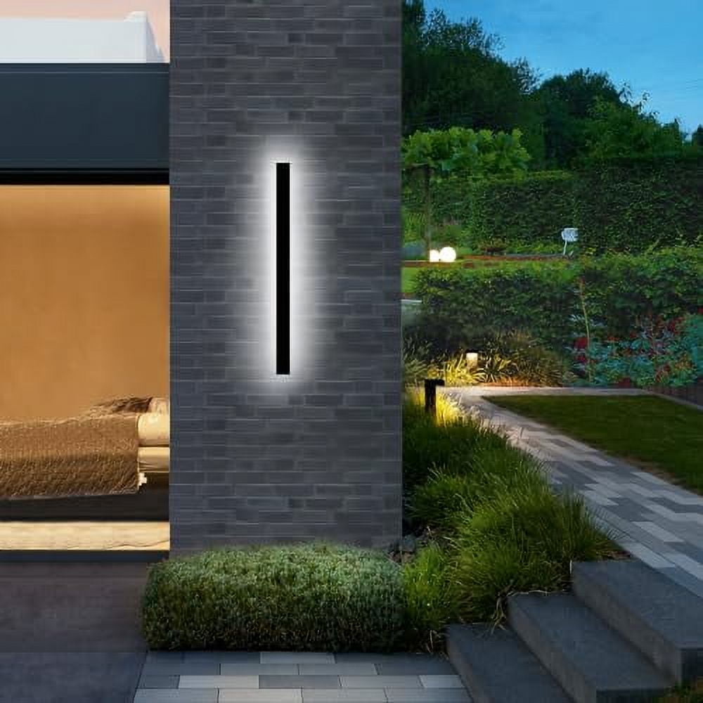 39.3 Inch Outdoor LED Wall Lights for Patio, Modern Black LED Wall ...