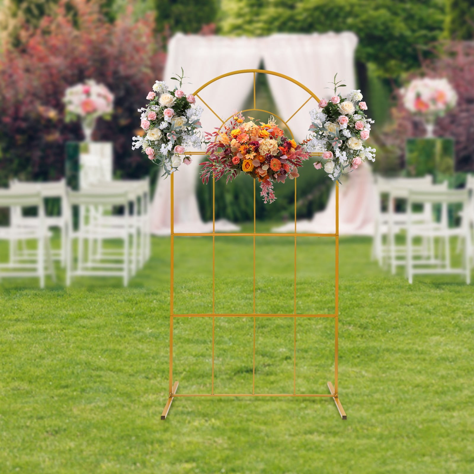39.37*19.68*78.74 Modern Metal Gold Wedding Stand Arch Display Backdrop ...
