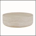 39.37'' Faux MARS Pattern Coffee Tables for Living Room Round Tea Faux Travertine Textured table ...