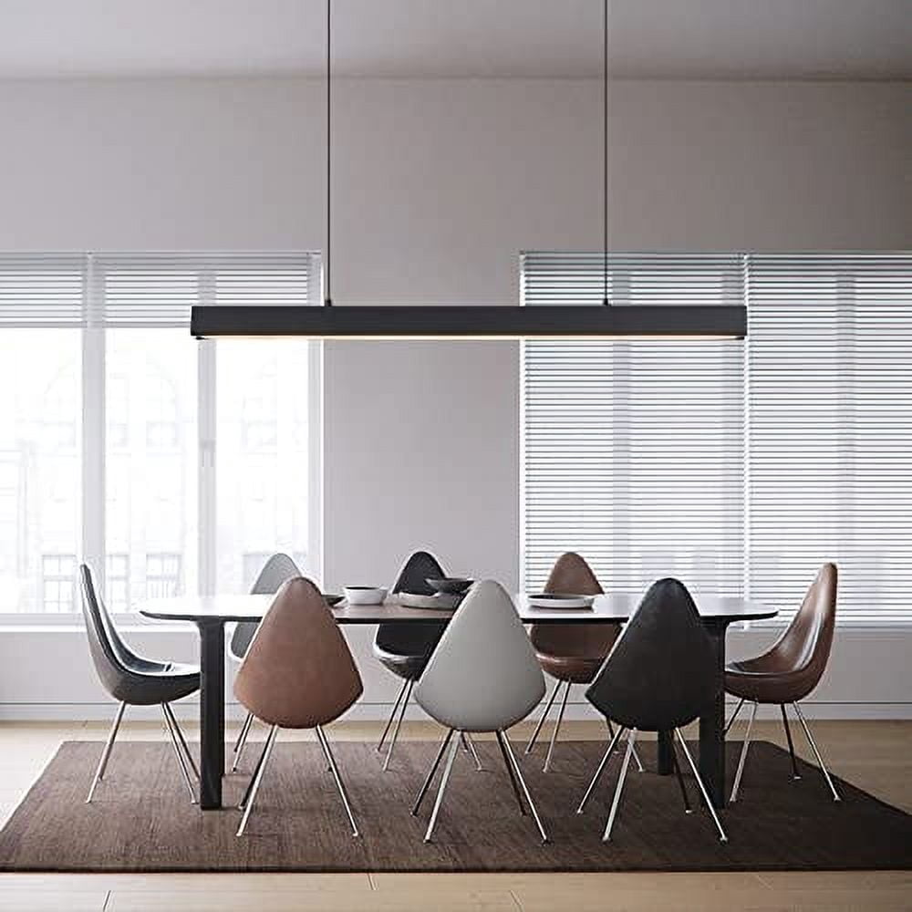 39.37 Inch Modern Linear Black Pendant Lights, Dimmable Pendant Lights ...