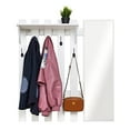 39.4" Coat Rack Wall Mount with Shelf and Mirror, Wall Shelf with 5 ...