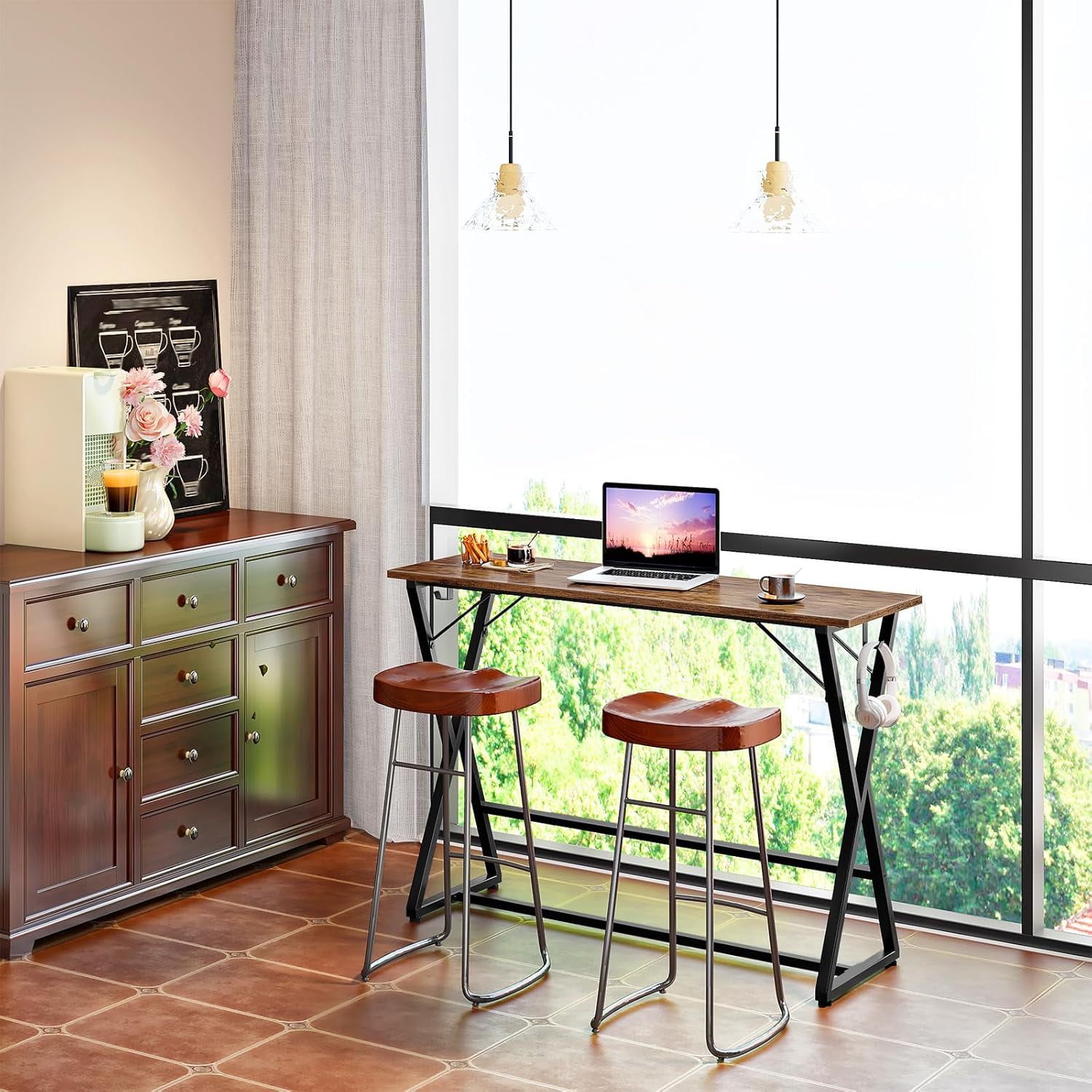 39.4 Inch Bar Table, Counter Height Rectangular Bar Table, Pub Dining ...