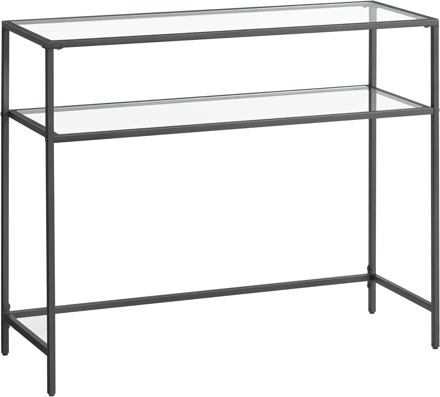 39.4 Inch Console Sofa Table, Modern Entryway Table, Tempered Glass ...