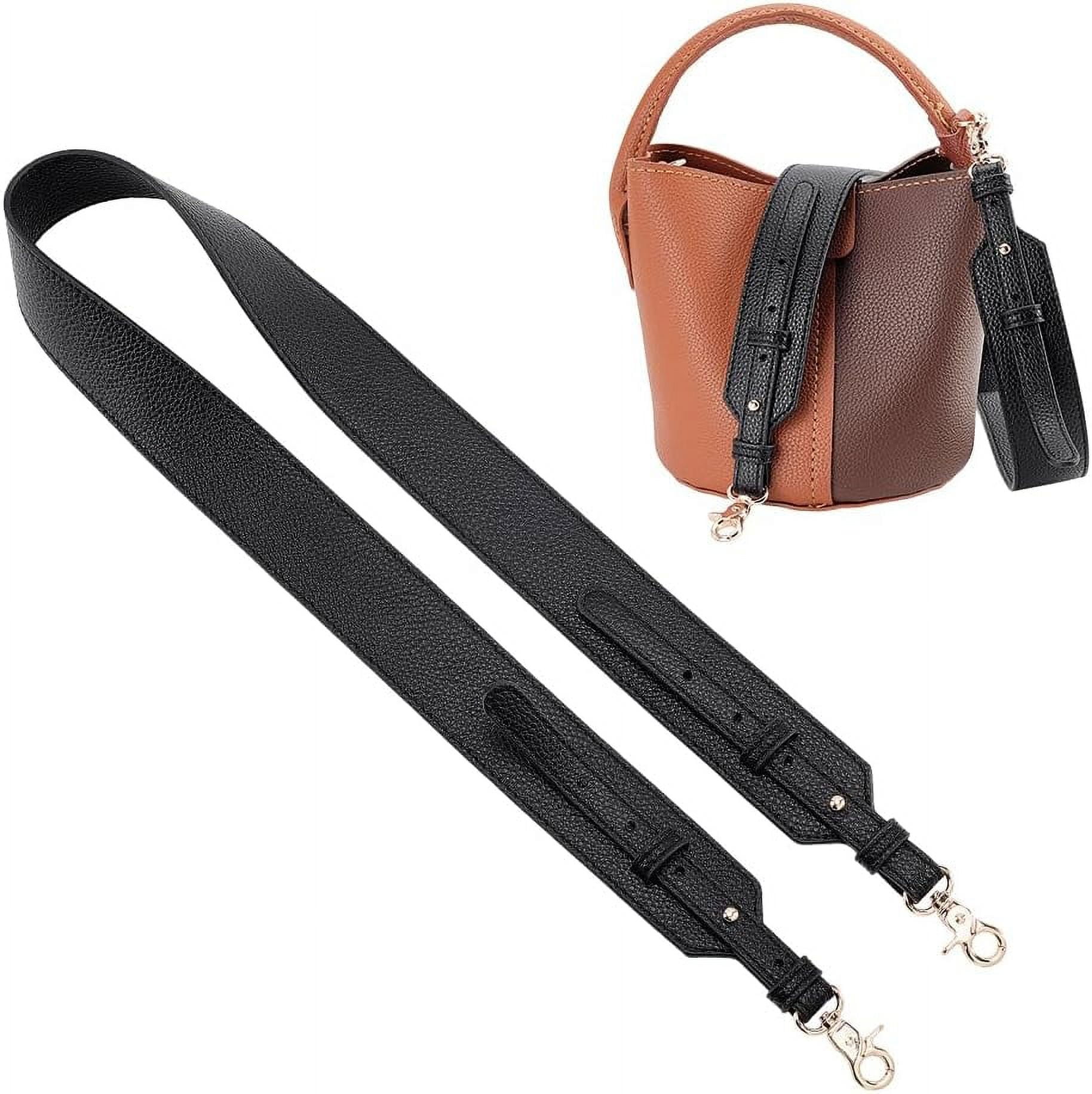 39.4 Inch Leather Purse Straps 1.6 Inch Wide Black Peplum Wide Shoulder ...