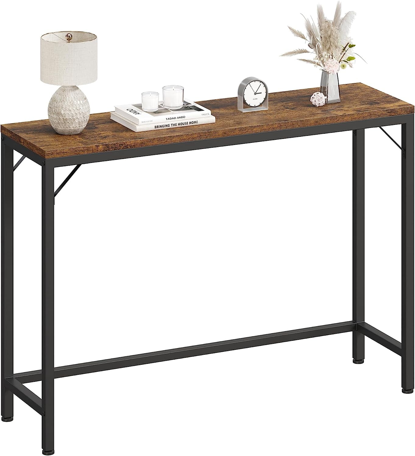 39.4" Narrow Console Table Entryway Small Sofa Table, Rectangular Side ...