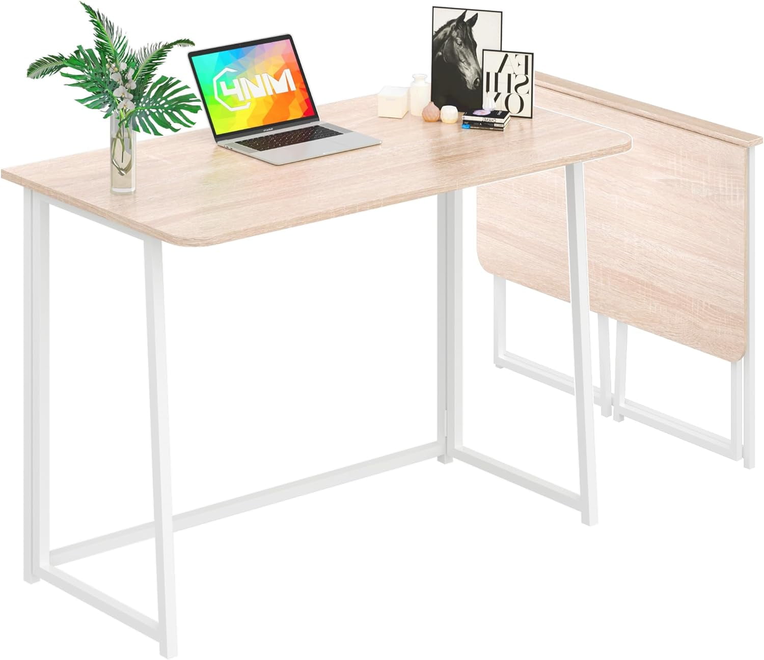 39.4" Small Folding Desk, Simple Assembly Computer Desk Home Office ...