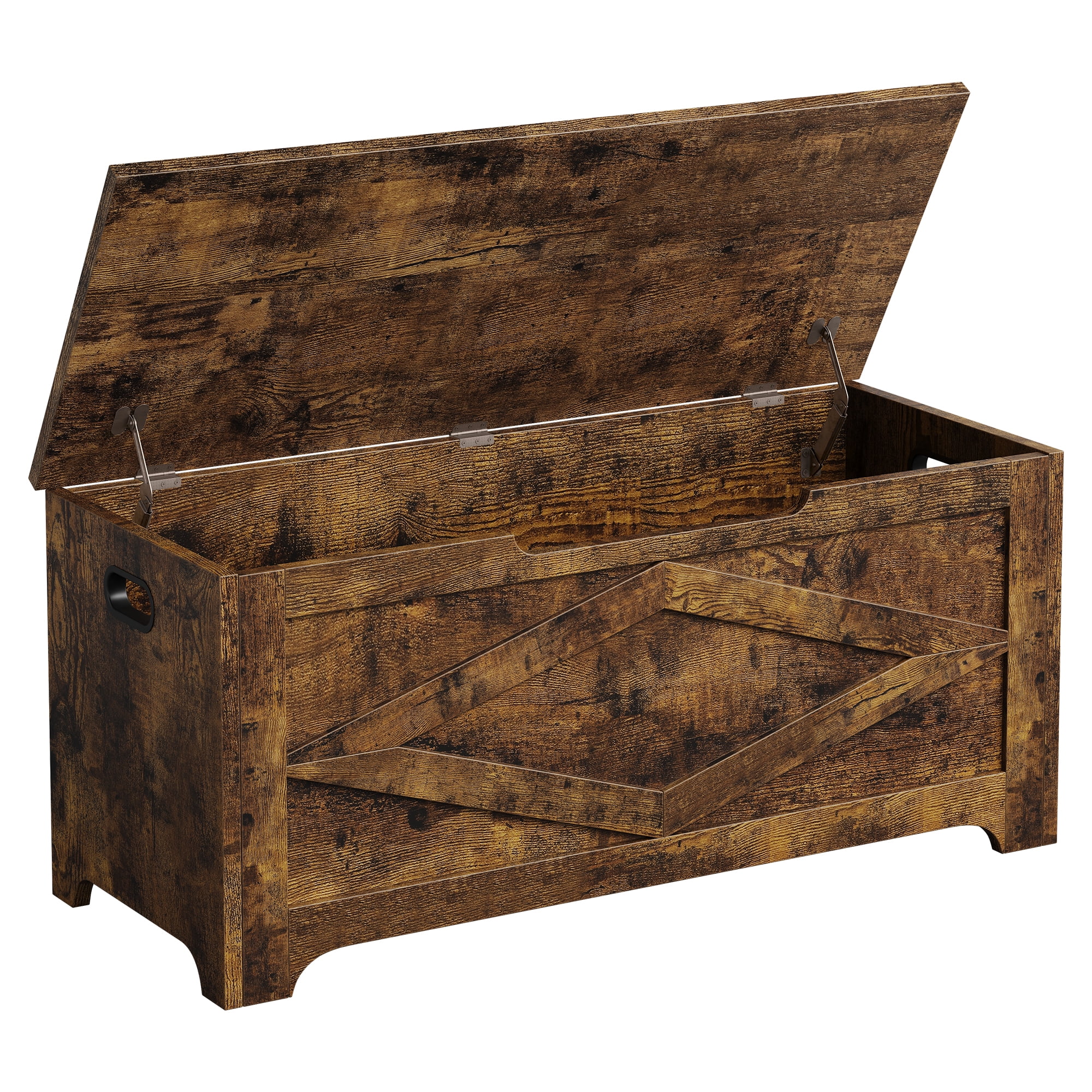 39.4" Storage Bench - Wooden Toy Chest with Safety Hinge, Multi ...