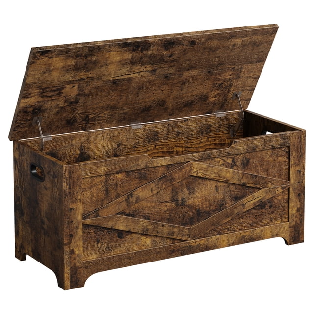 39.4" Storage Bench - Wooden Toy Chest with Safety Hinge, Multi ...