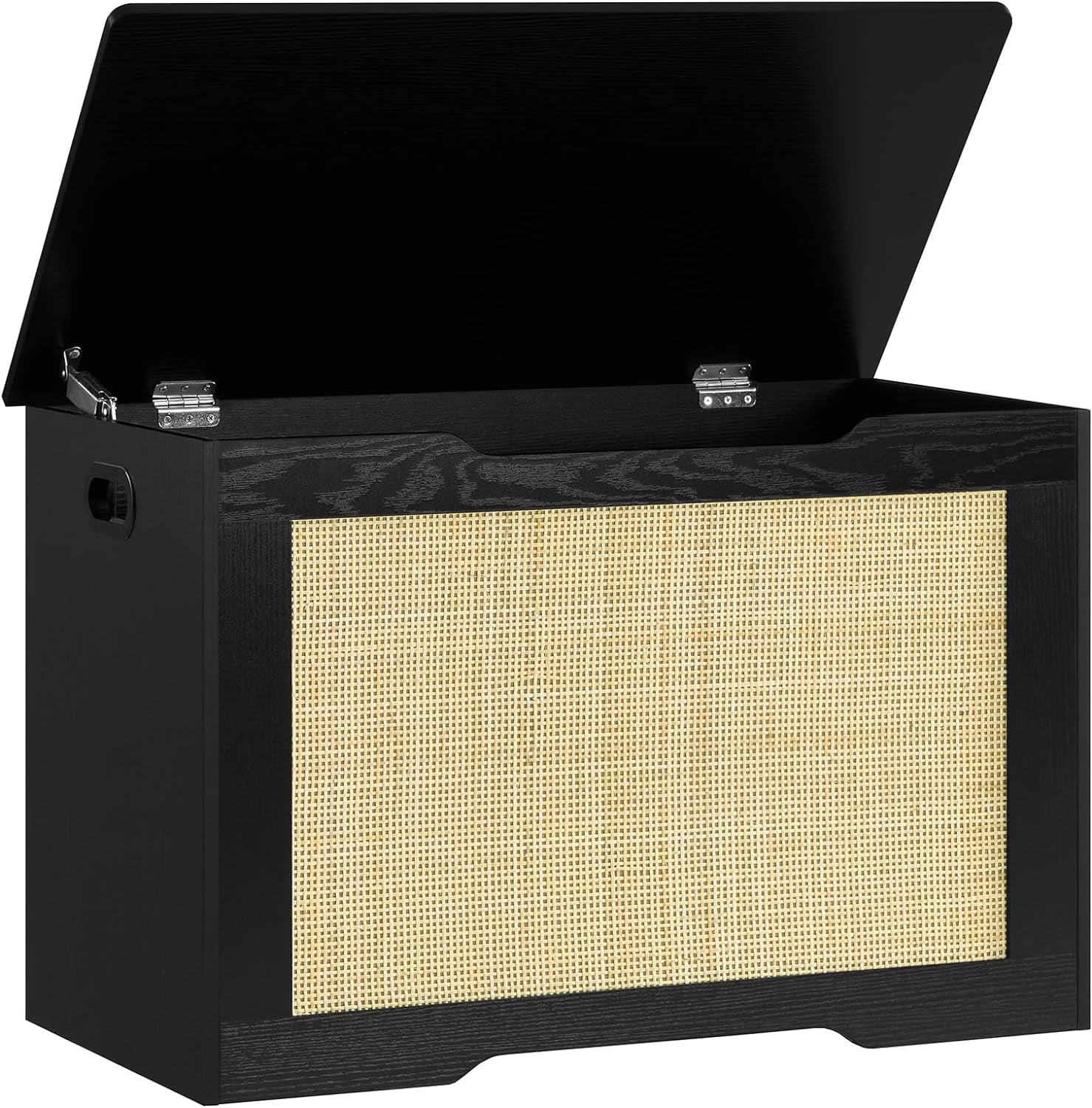 39.4” Storage Chest, Toy Box with 2 Safety Hinges, Rattan Storage Bench ...