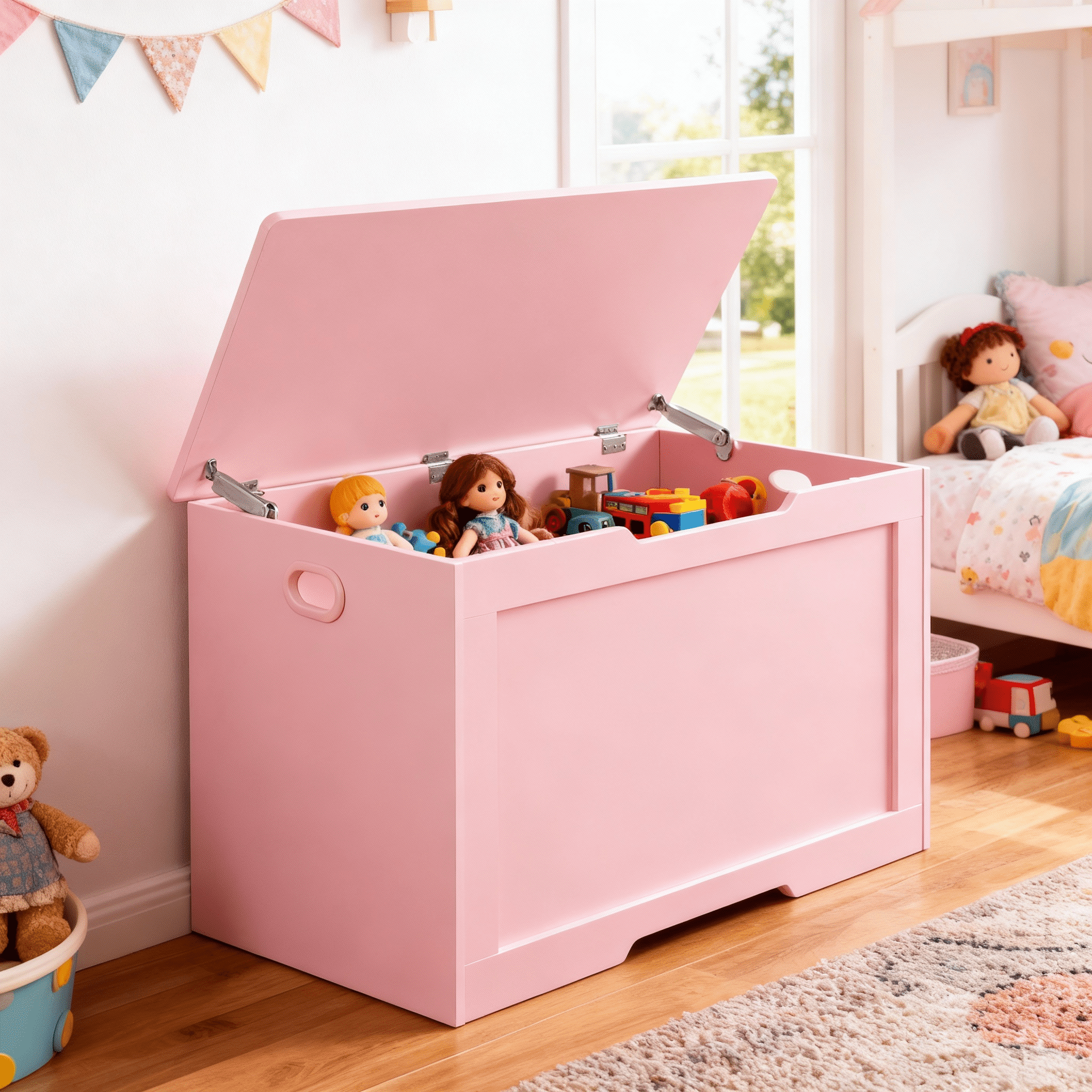 39.4” Storage Chest, Toy Box with 2 Safety Hinges, Toy Chest, Storage ...