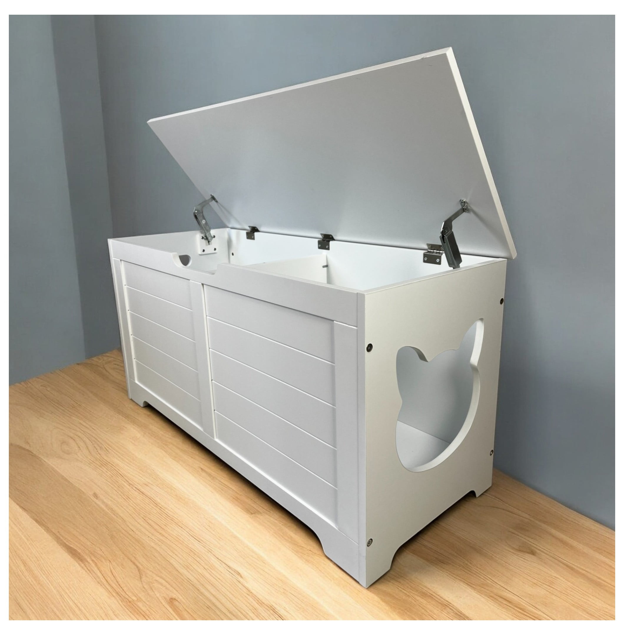 39.4" Top open Cat Litter Box Enclosure Furniture, Cat Washroom, Litter ...