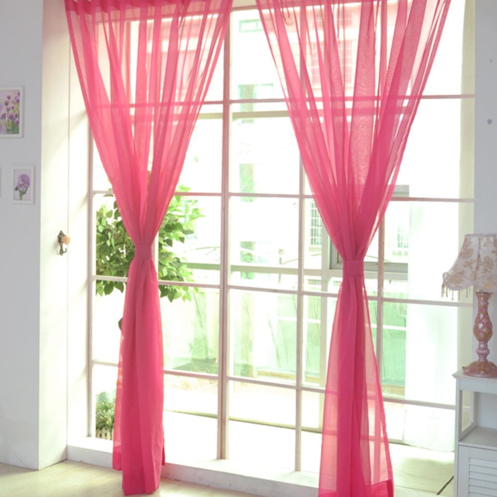 39.4 x 78.7 Inch Sheer Curtains for Living Room Bedroom 2 Panels Set ...
