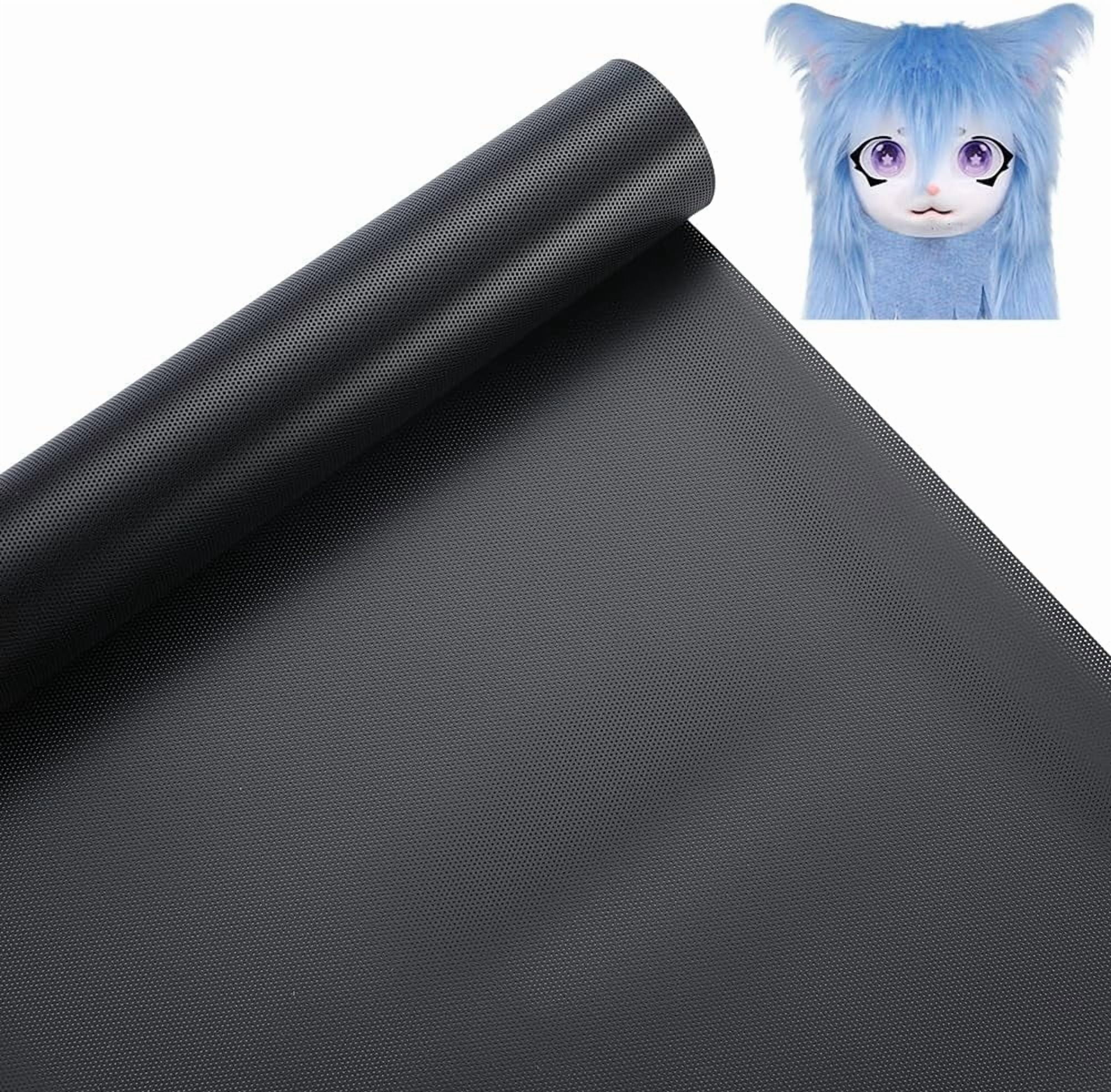 39.4 x 9.9 Inch Black Fursuit Eye Mesh Fabric Sheet PVC Plastic 0.5mm ...