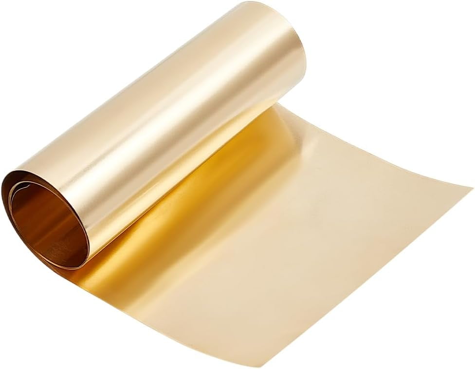 39.4"x3.9" Gold Metal Sheets Brass High Hardness Strip Loose Electrical ...